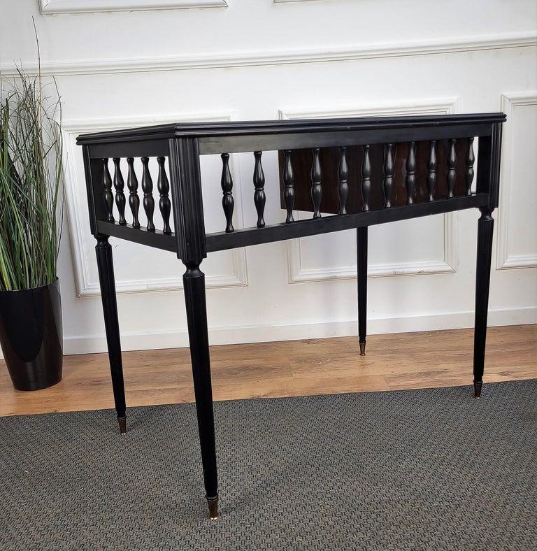 1960s Italian Art Deco Mid-Century Walnut Brass Small Desk Writing ...