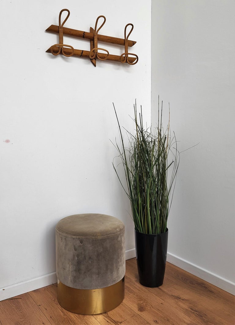 1960s Italian Bamboo Rattan Bohemian French Riviera Coat Hanger Rack ...