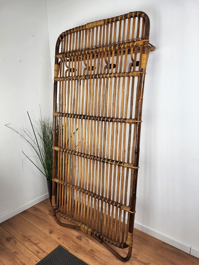 1960s Italian Bamboo Rattan Bohemian French Riviera Coat Rack Hanger ...