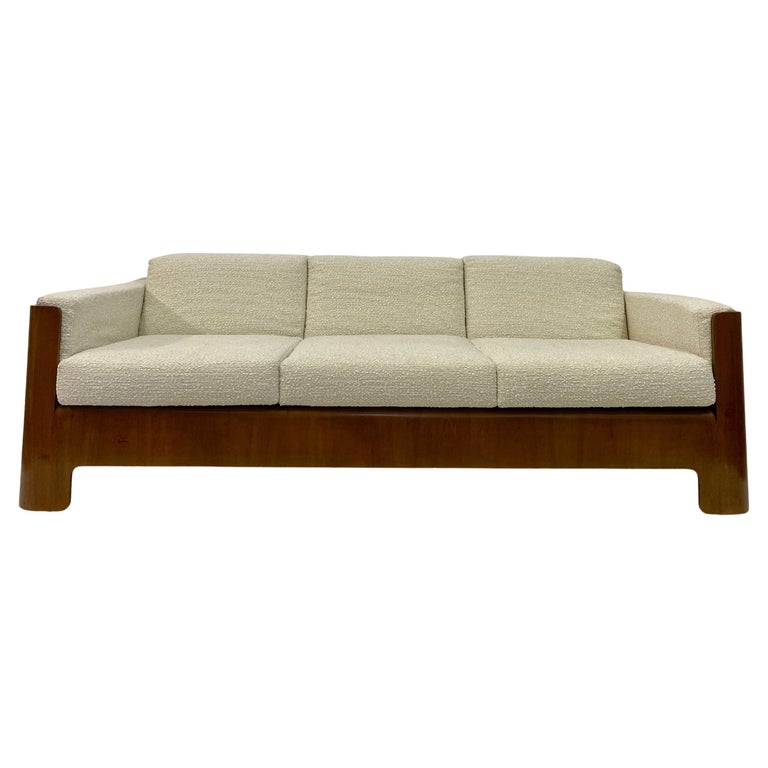 1960s Italian Bent Ply Sofa in Boucle at 1stDibs