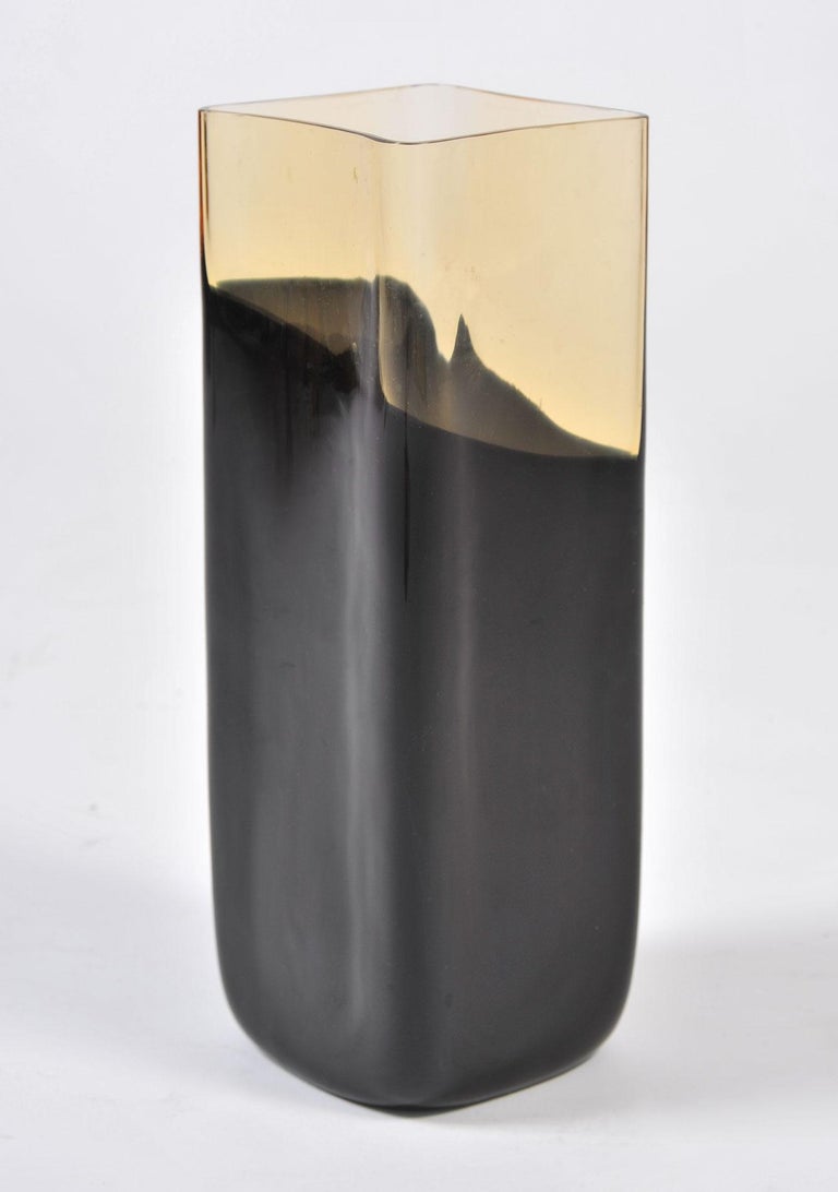 1960s Italian Black and Amber Vase For Sale at 1stDibs
