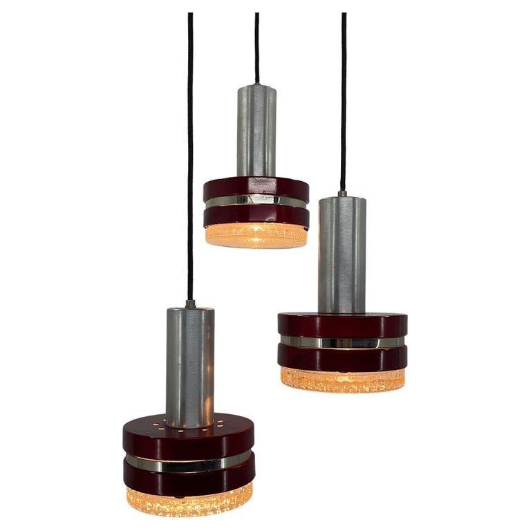 1960's Italian Cascade Metal and Glass Pendant For Sale at 1stDibs