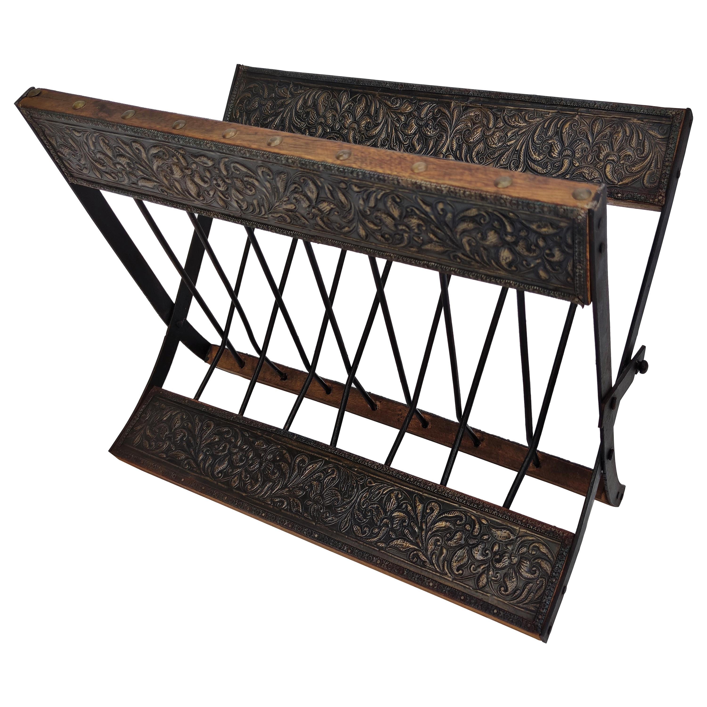 Italian 1960s Tall Brass Magazine Rack at 1stDibs