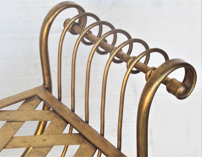 Italian Gilt Iron Curule Bench at 1stDibs