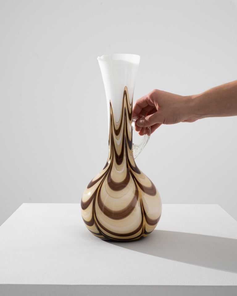 1960s Italian Marbled Brown Glass Pitcher For Sale at 1stDibs