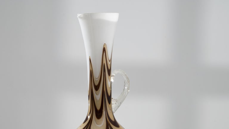 1960s Italian Marbled Brown Glass Pitcher For Sale at 1stDibs