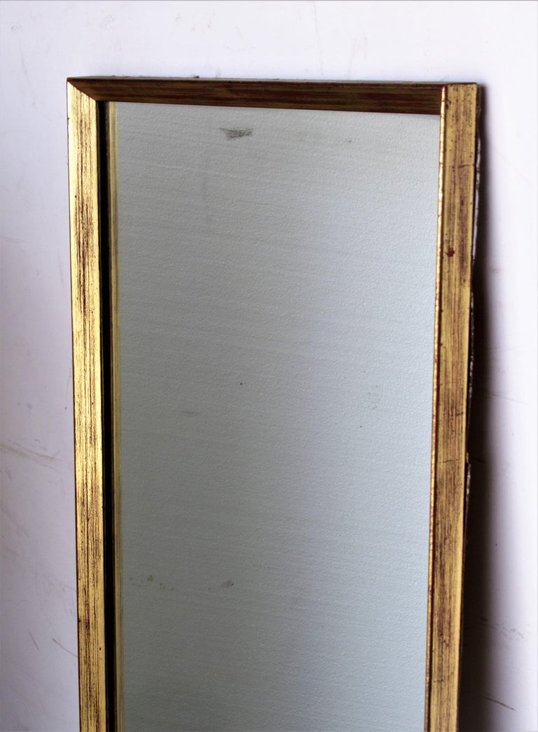 1960's Minimalist Long Rectangular Giltwood Frame Mirror For Sale at ...