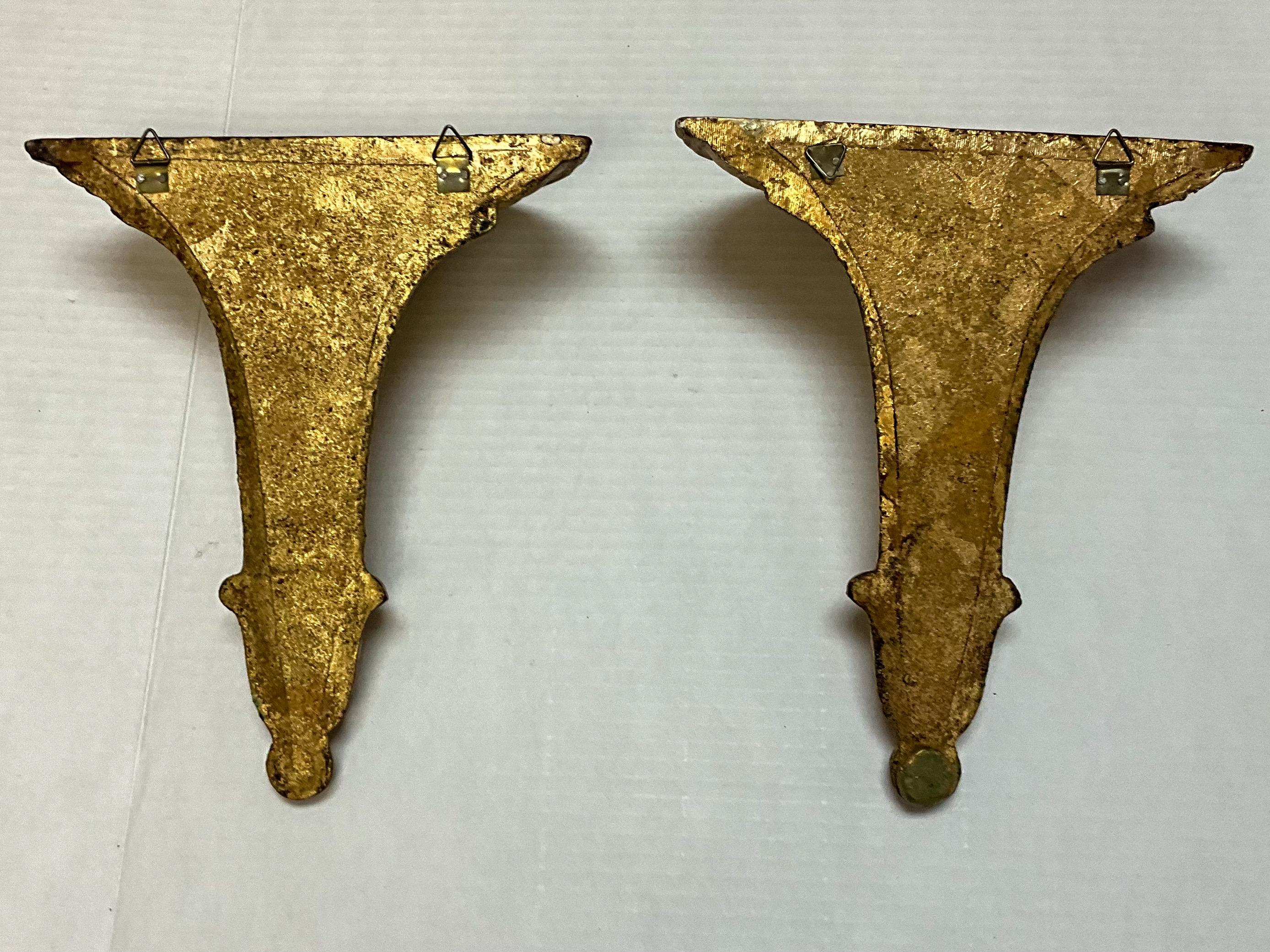 1960s Italian Neoclassical and Regency Style Giltwood Wall Brackets ...