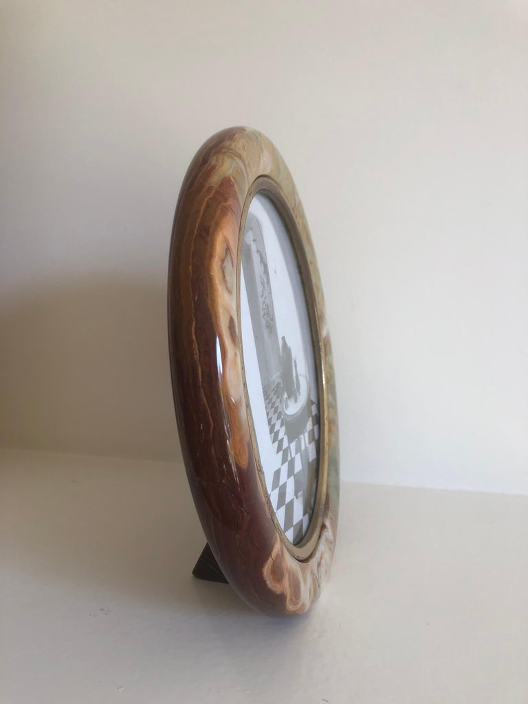 1960s Italian Onyx Round Frame For Sale at 1stdibs