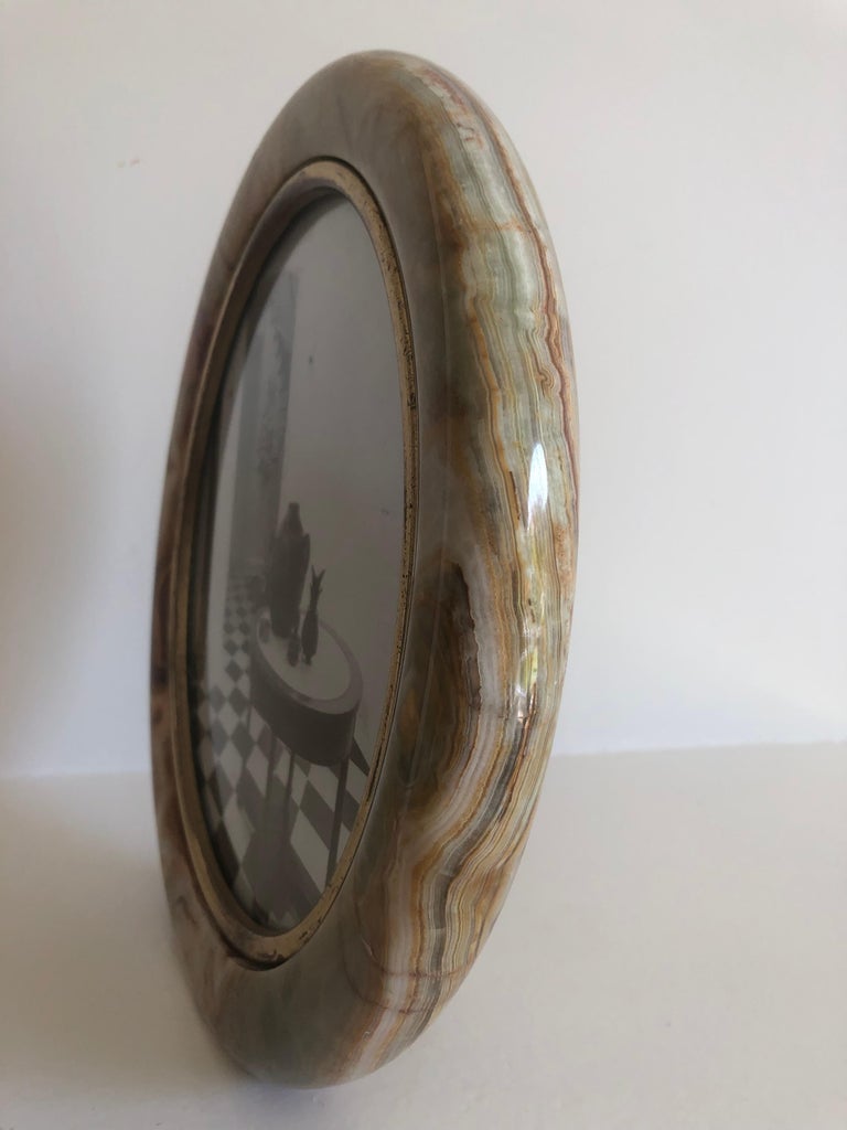 1960s Italian Onyx Round Frame at 1stDibs