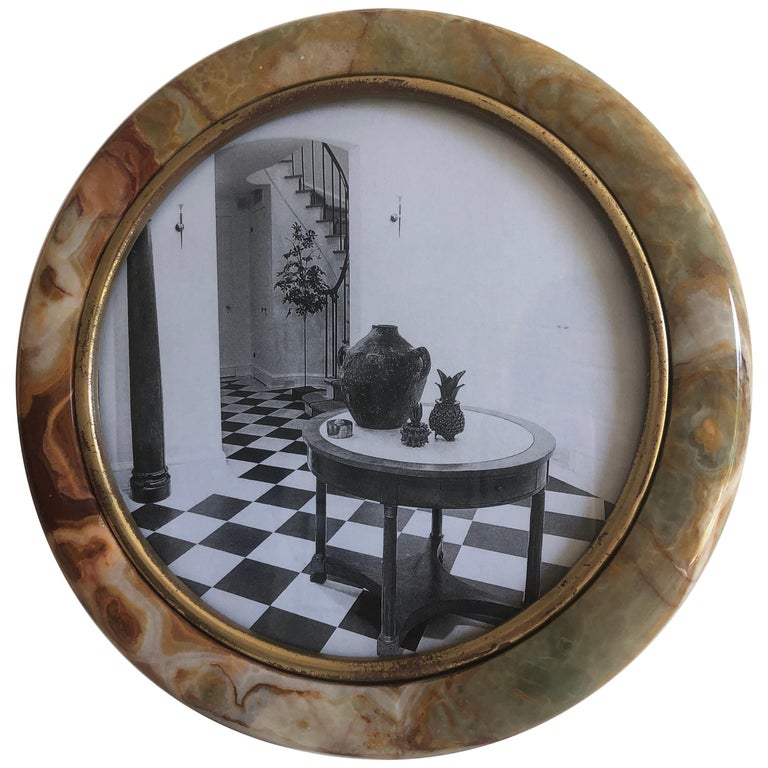 1960s Italian Onyx Round Frame For Sale at 1stdibs