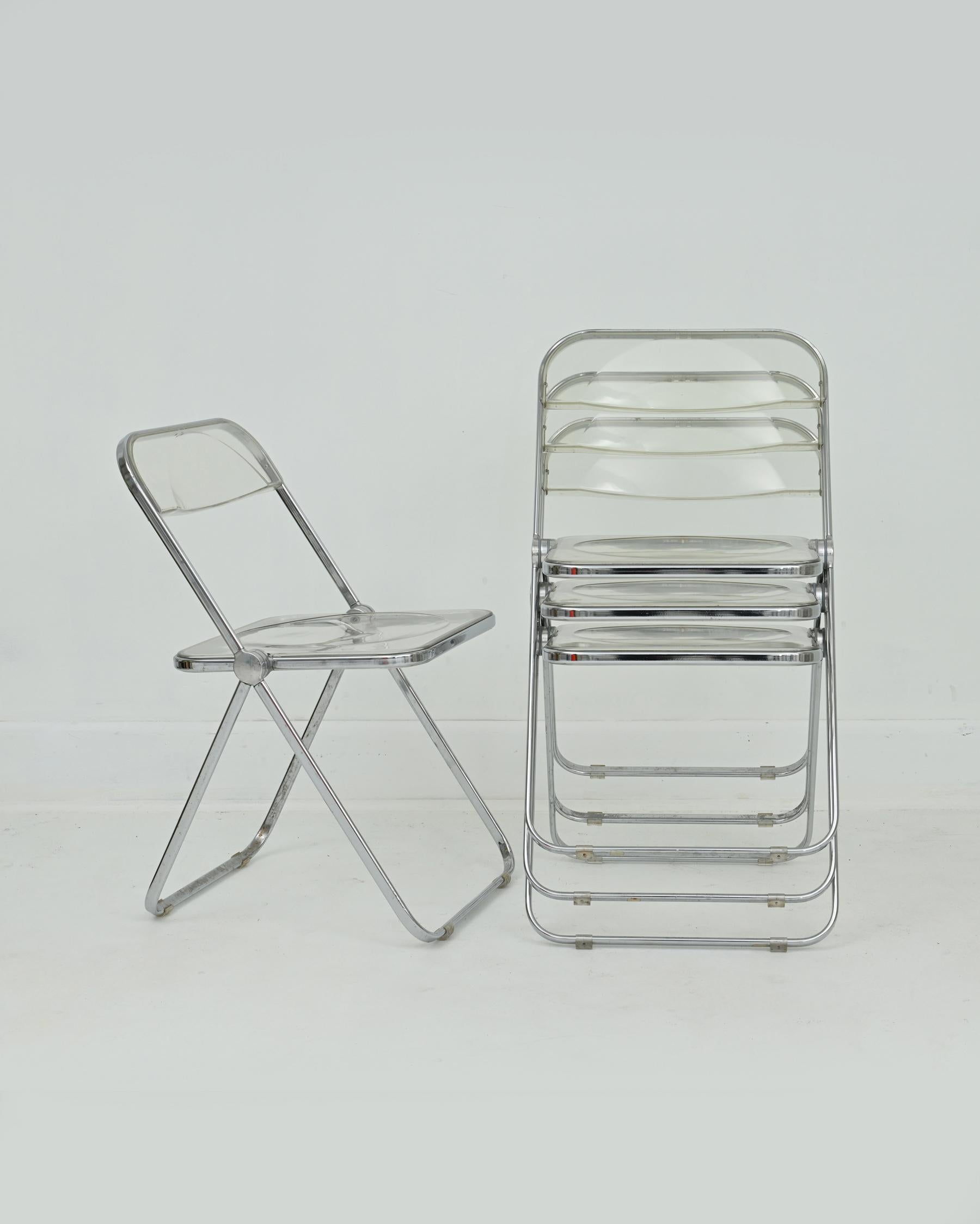 1960s Italian “Plia” Clear Lucite Folding Chair by Giancarlo Piretti ...