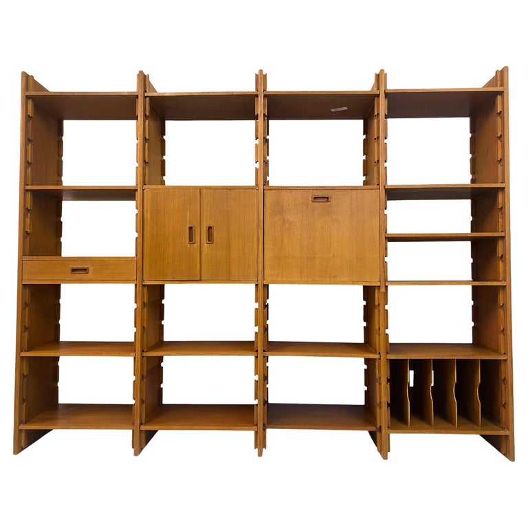 1960s, Italian Shelving Unit Bookcase at 1stDibs