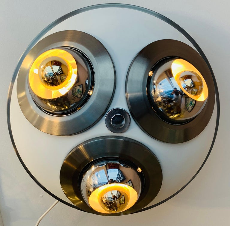 1960s Italian Space Age UFO Flush Mount Ceiling or Wall Light at 1stDibs
