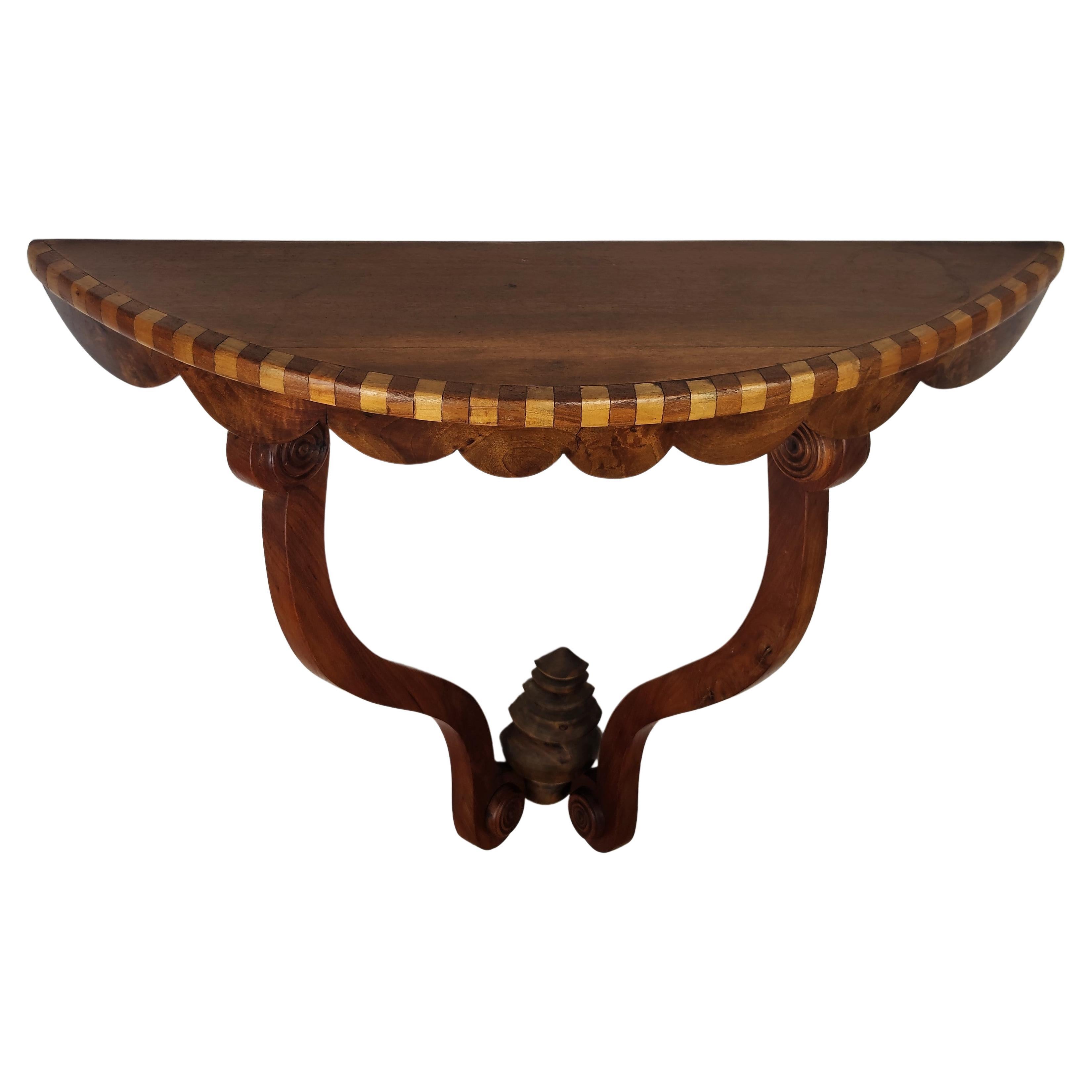 Italian Carved Wood Wall Mounted Display Console Tables with Single ...