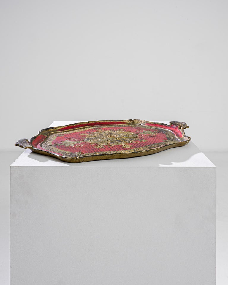 1960s Italian Wooden Tray For Sale at 1stDibs