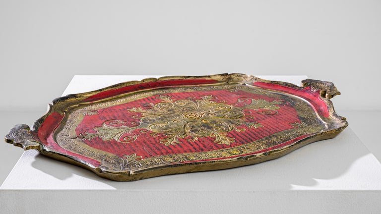 1960s Italian Wooden Tray For Sale at 1stDibs