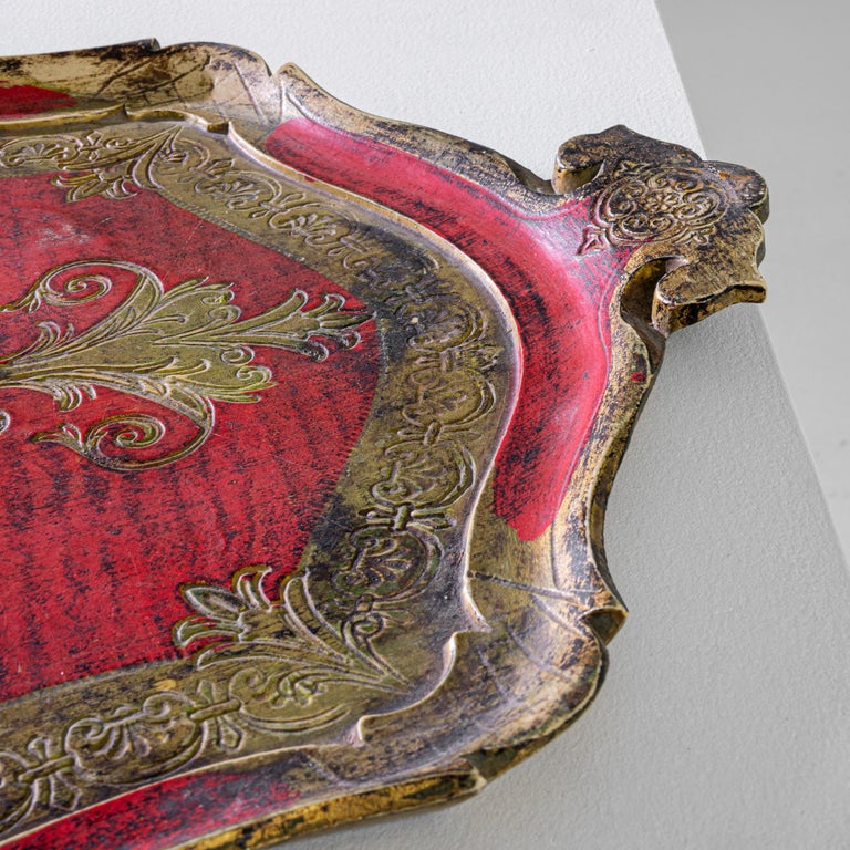 1960s Italian Wooden Tray For Sale at 1stDibs