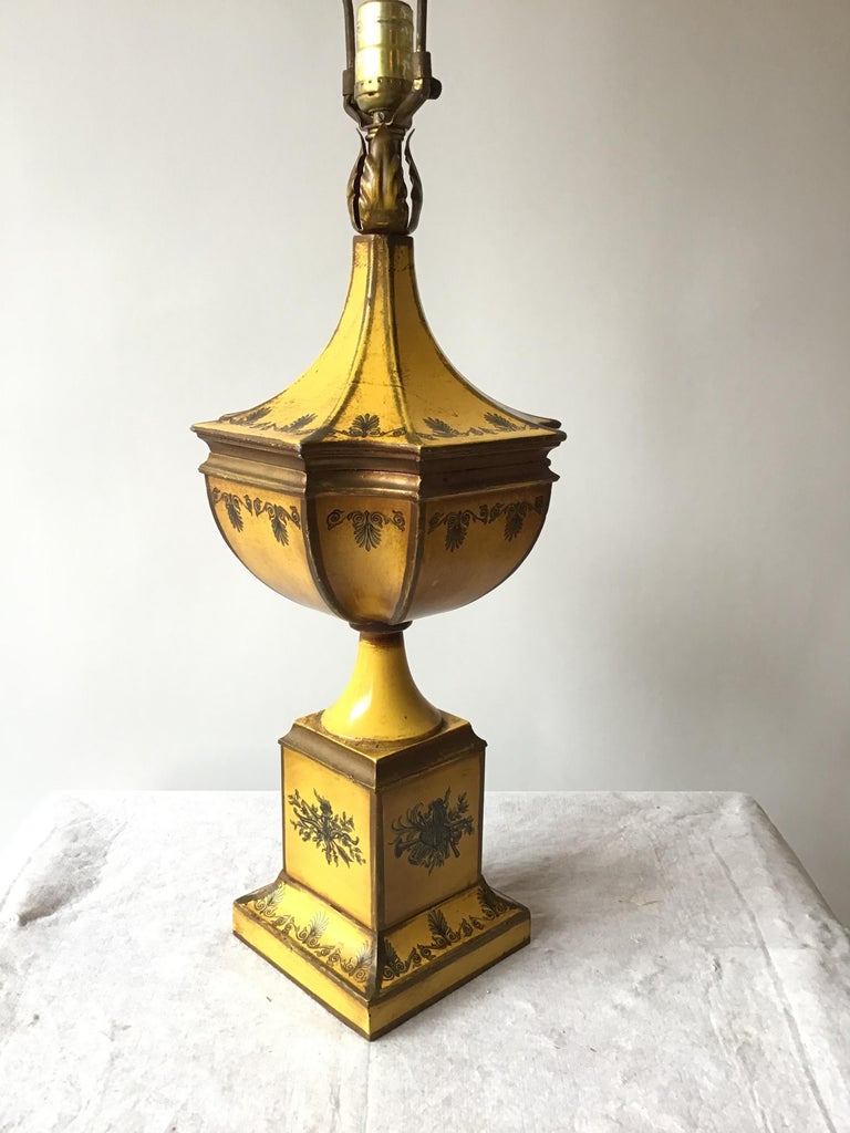 1960s Italian Yellow Tole Lamp at 1stDibs