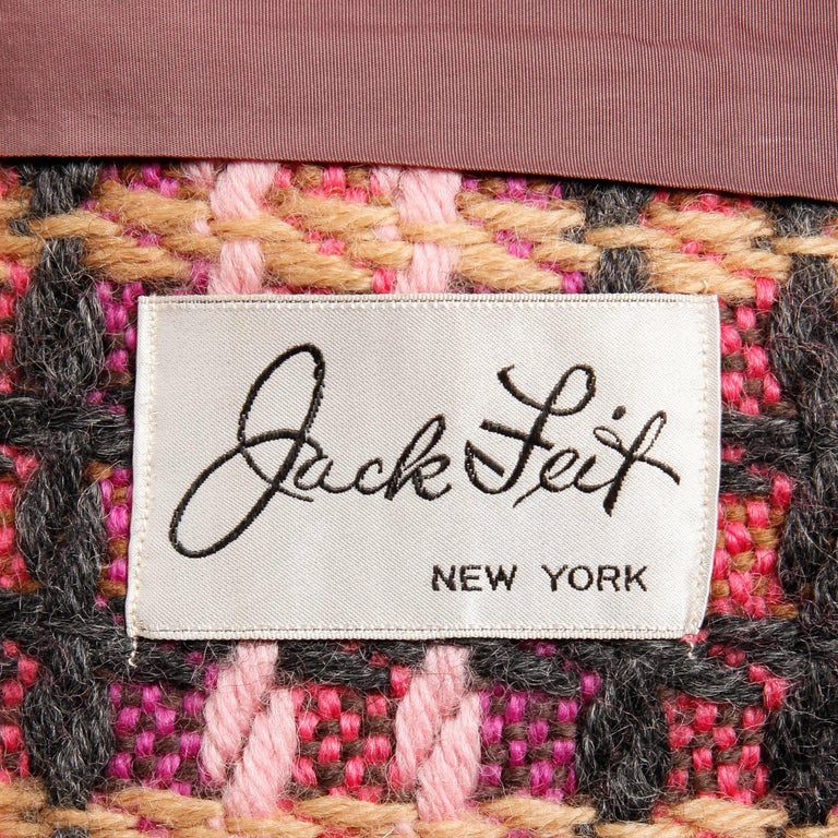 1960s Jack Feit for Nan Duskin Vintage Pink Plaid Heavy Wool Coat For ...
