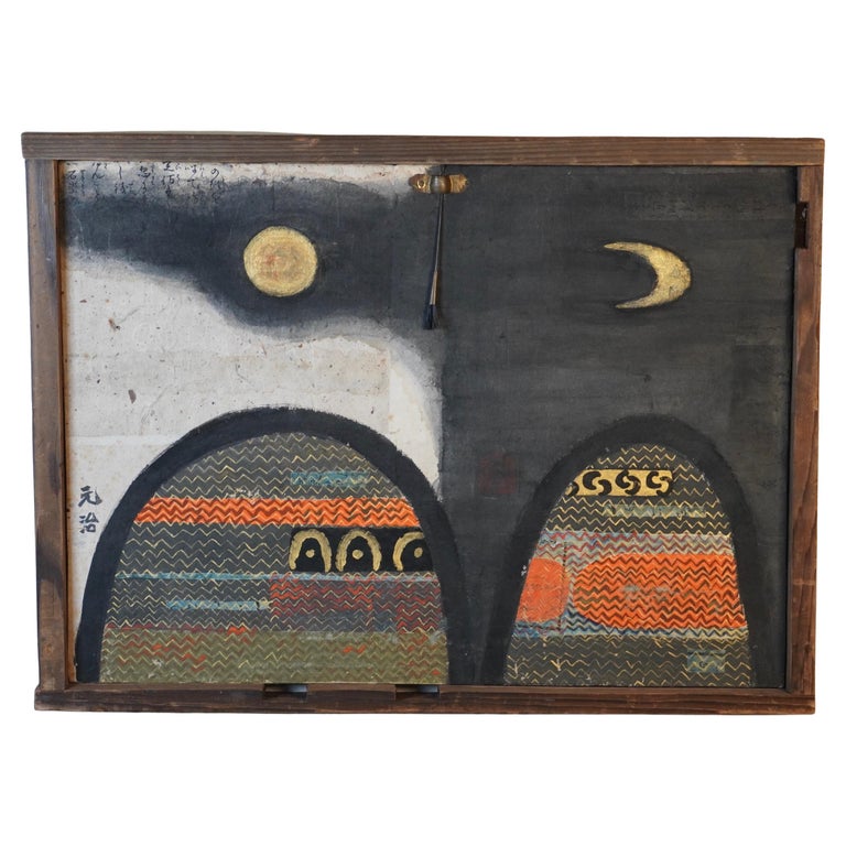1960s Japanese Abstract mixed media art Painting For Sale at 1stDibs