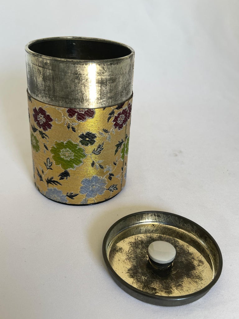 1960's Japanese Tea Caddy Tin Canister For Sale at 1stDibs