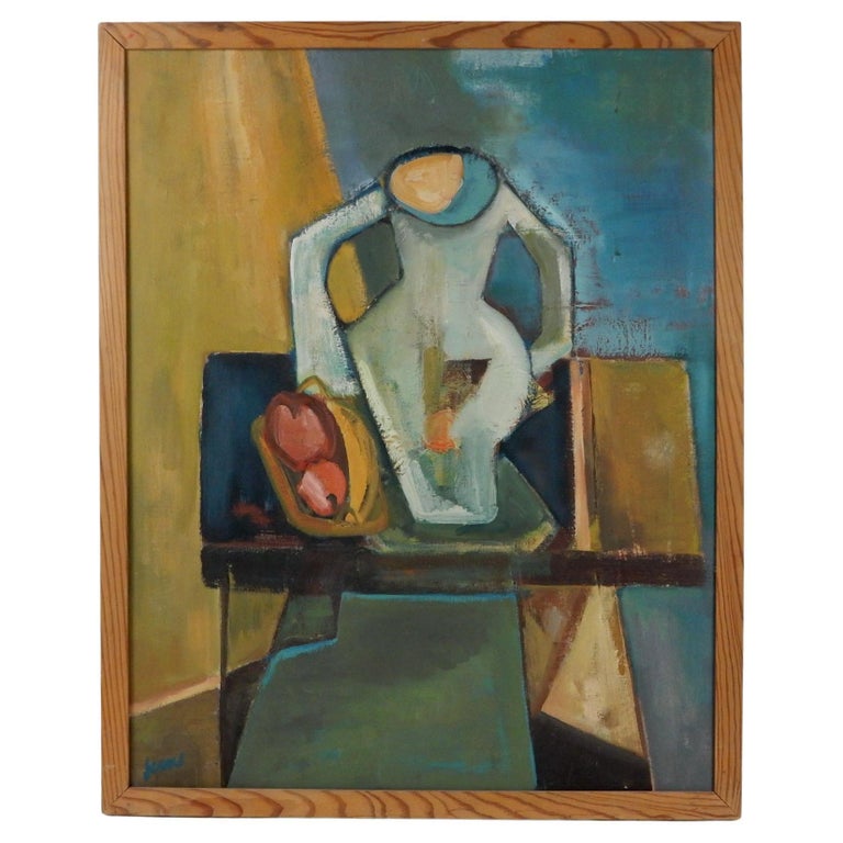 1960's Jean Knudson Still Life Painting Modernism Abstract Mid-Century ...