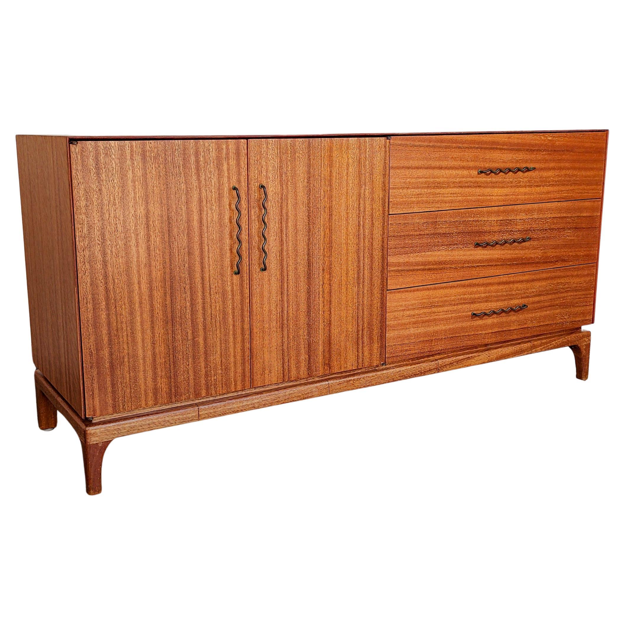 Checkered Walnut + Rosewood Wall Unit Cabinet by Stanley at 1stDibs
