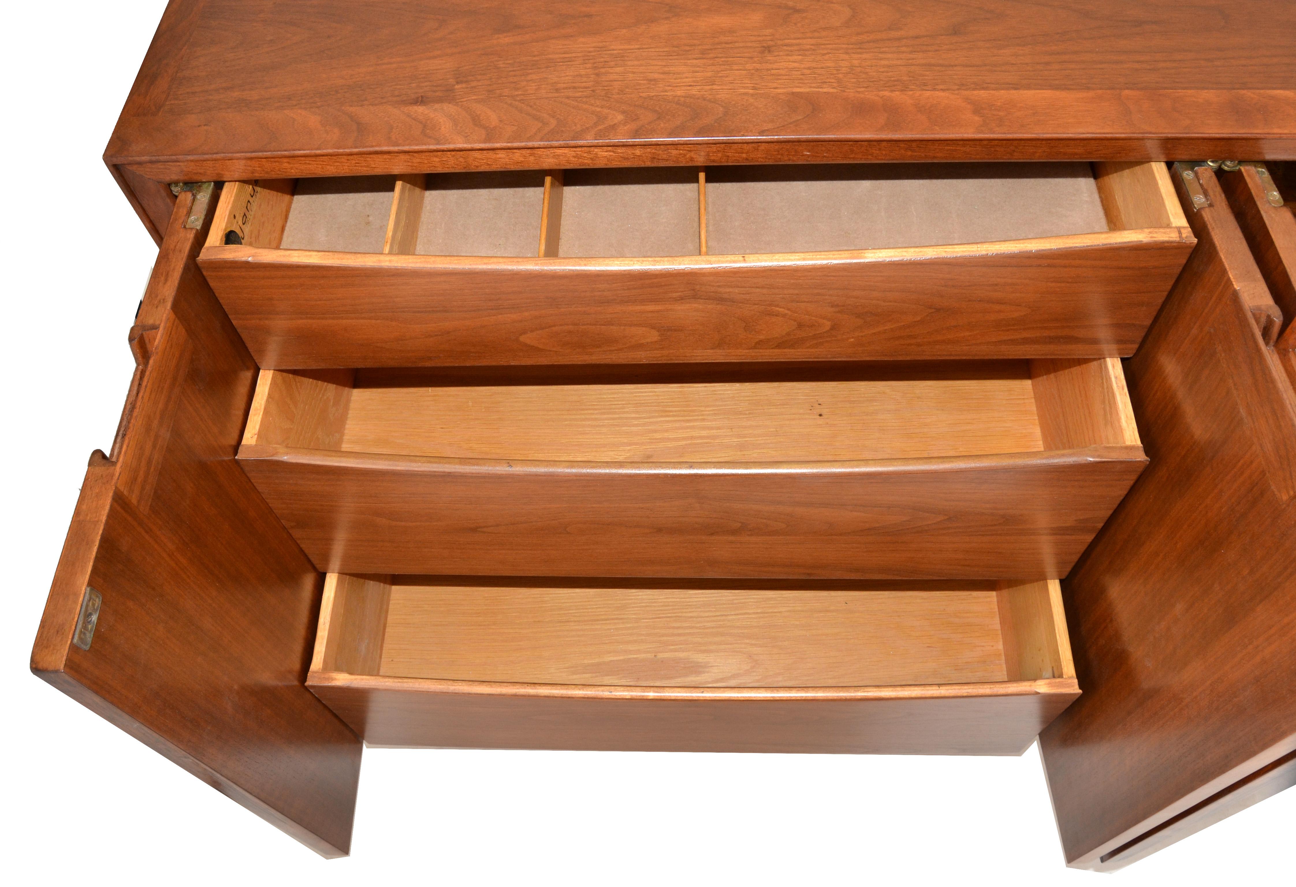 1960s John Stuart Janus Collection Walnut Mid-Century Modern Sideboard ...