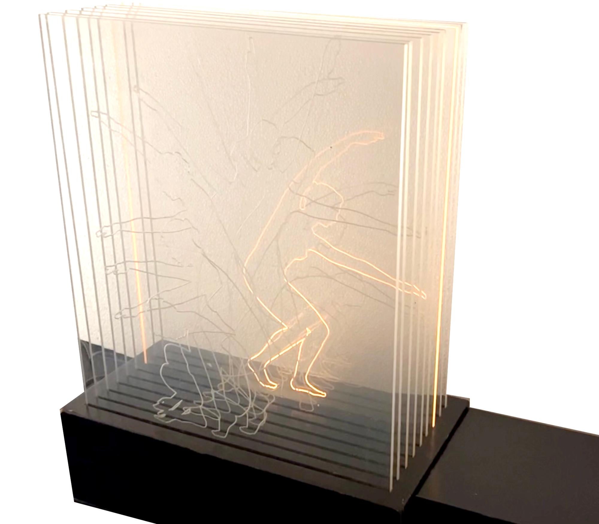 1960s Kinetic Art Dancer on Plexiglass Lightbox Sculpture For Sale at ...
