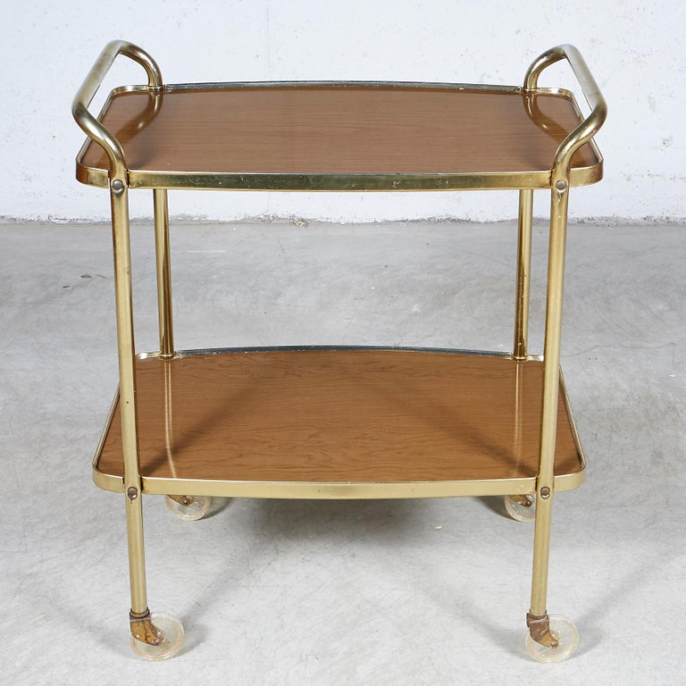 1960s Laminated Two-Shelf Rolling Serving Cart For Sale at 1stDibs ...