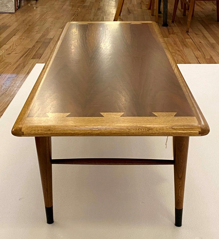 1960s Lane Acclaim Series Coffee Table with Hickory and Walnut Dovetail ...