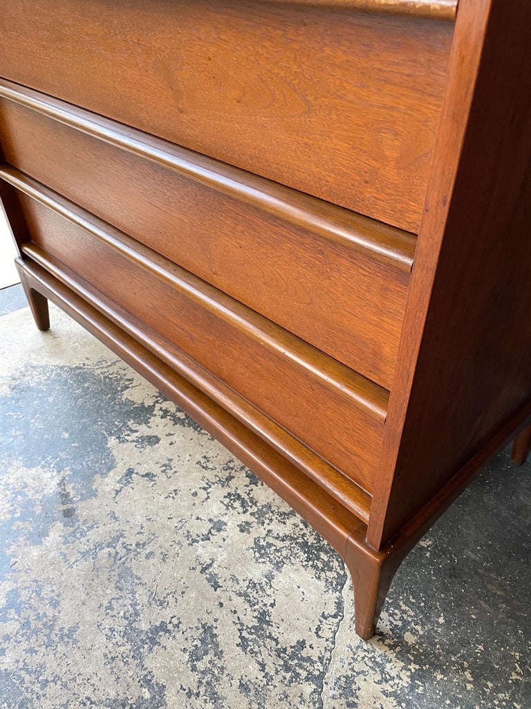 1960s Lane Rhythm Walnut + Rattan Cabinet Bachelor Mid-Century ...