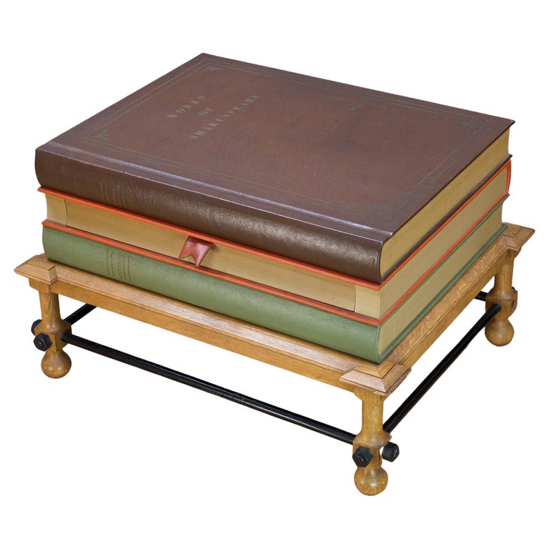 1960s Large Faux Stacked Shakespeare Book Kids Table John Dickinson for ...