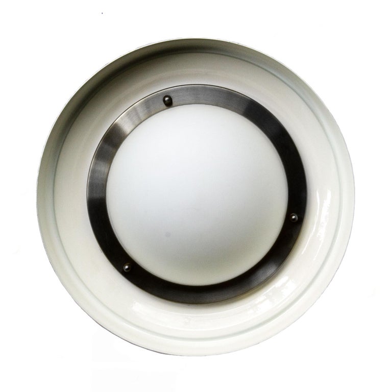 1960s Large Lantern by Pia Guidetti Crippa for Lumi, Aluminium, Opaline ...