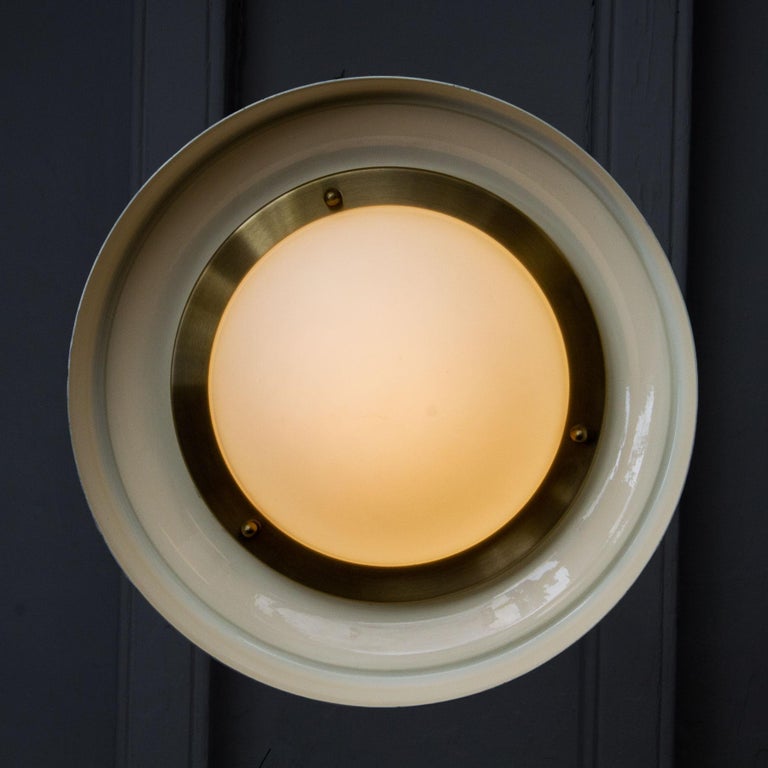 1960s Large Lantern by Pia Guidetti Crippa for Lumi, Aluminium, Opaline ...