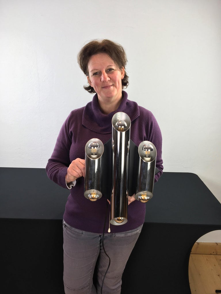 Tubular Chrome Wall Scone, Chromed Tubes Wall Light, 1960s For Sale at ...