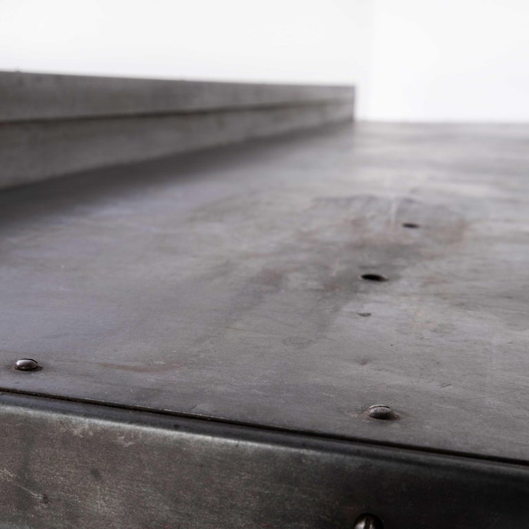 1960's Large Zinc Top Bench, Console Table, Potting Bench at 1stDibs