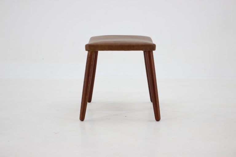 1960s Leather Stool, Denmark For Sale at 1stDibs