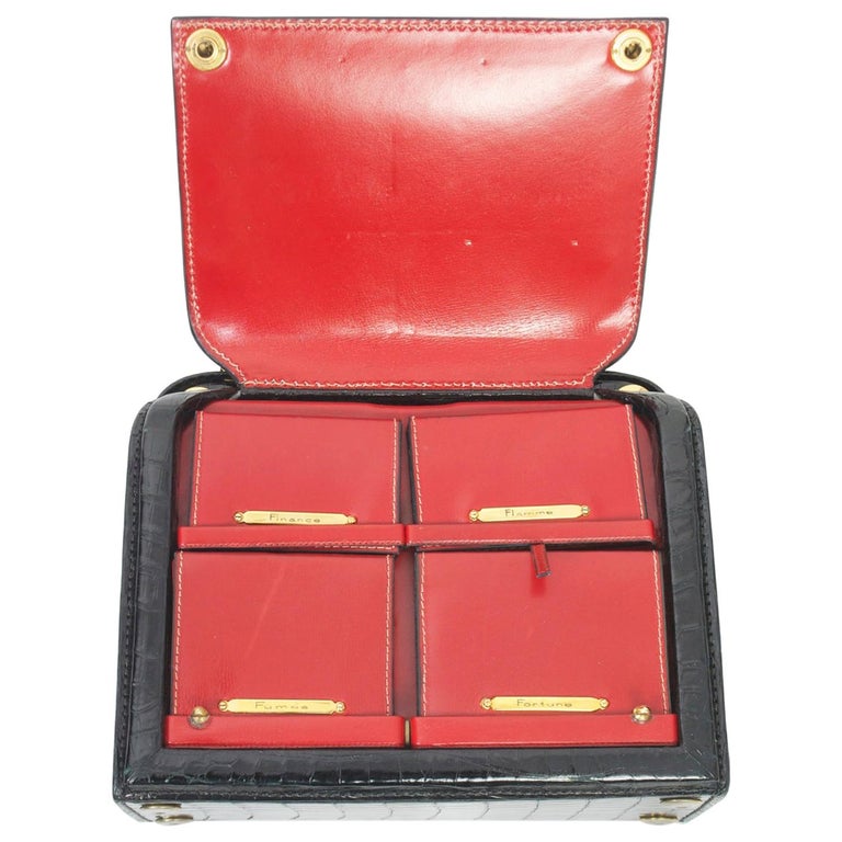 1960s Lederer Black Croc Bag with Concealed Accessories at 1stDibs ...