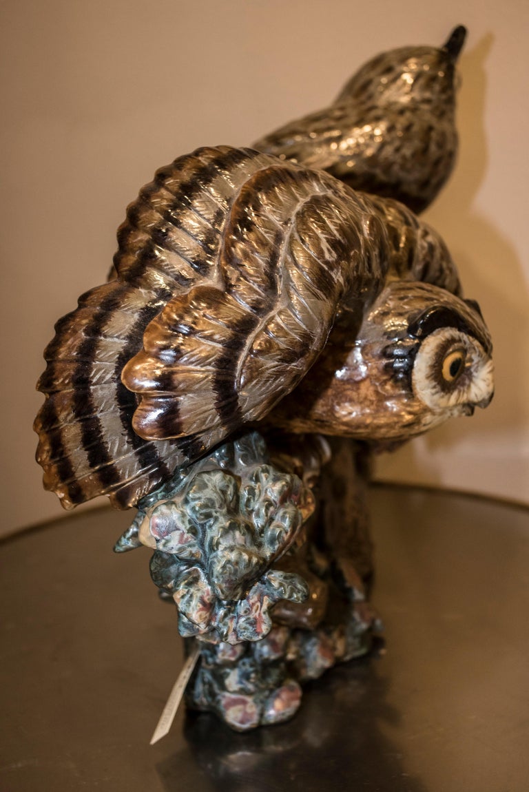 1960s Lladro Polychrome Ceramic Owl, Signature at 1stDibs