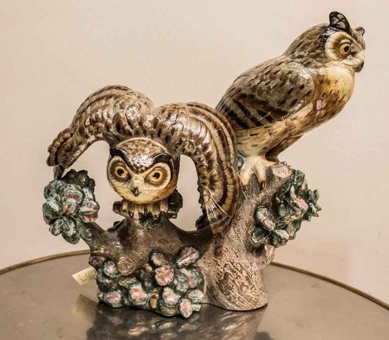 1960s Lladro Polychrome Ceramic Owl, Signature at 1stDibs