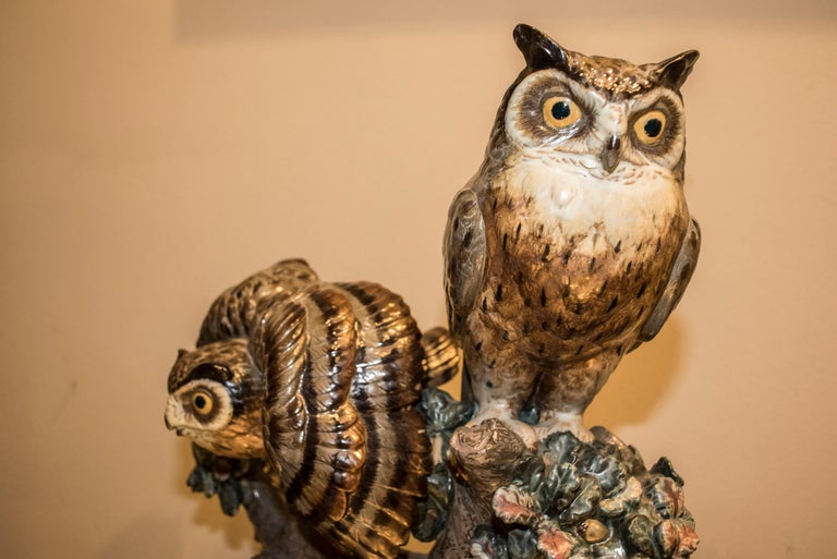 1960s Lladro Polychrome Ceramic Owl, Signature at 1stDibs
