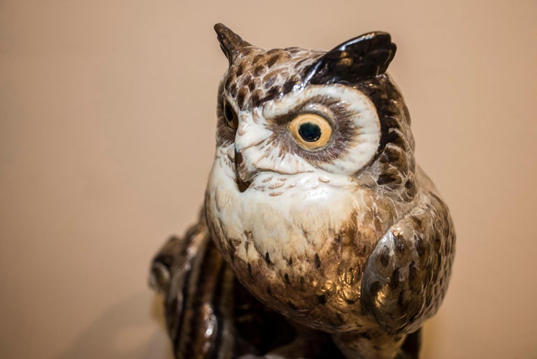 1960s Lladro Polychrome Ceramic Owl, Signature at 1stDibs