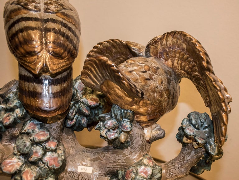 1960s Lladro Polychrome Ceramic Owl, Signature at 1stDibs
