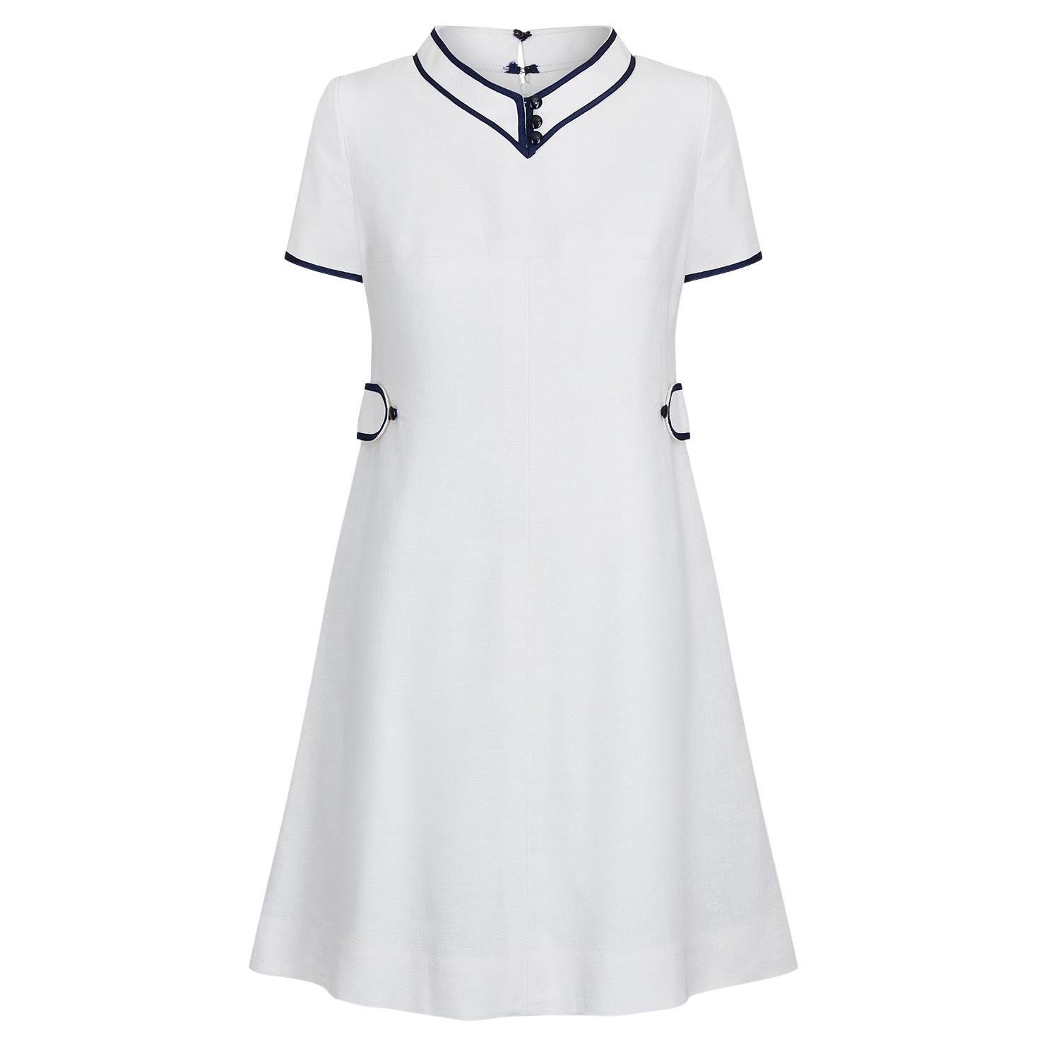 Vintage Louis Feraud Vintage Dress in Layered Pinstriped Silk For Sale ...