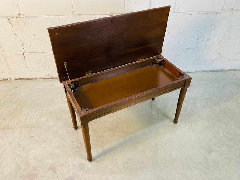 1960s Mahogany Wood Piano Bench With Storage at 1stDibs