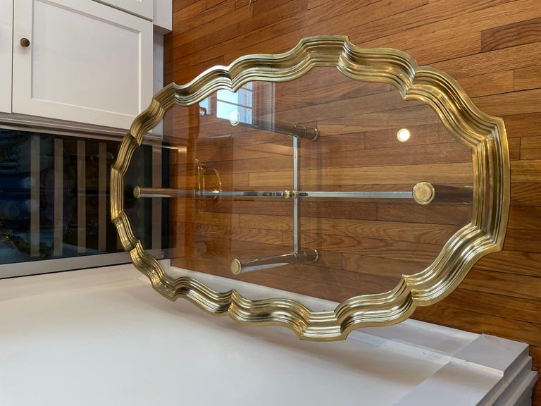 1960s, Maison Jansen Style Glass Tray Top Coffee Table For Sale at 1stDibs