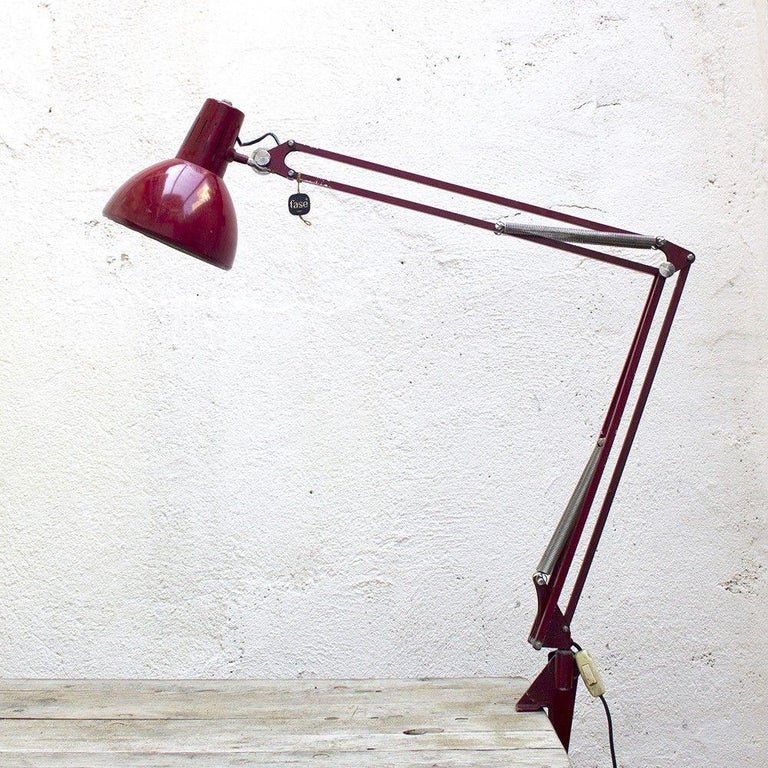 1960s Maroon Garnet Architect's Lamp by Fase For Sale at 1stDibs