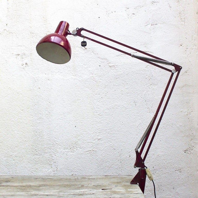 1960s Maroon Garnet Architect's Lamp by Fase For Sale at 1stDibs